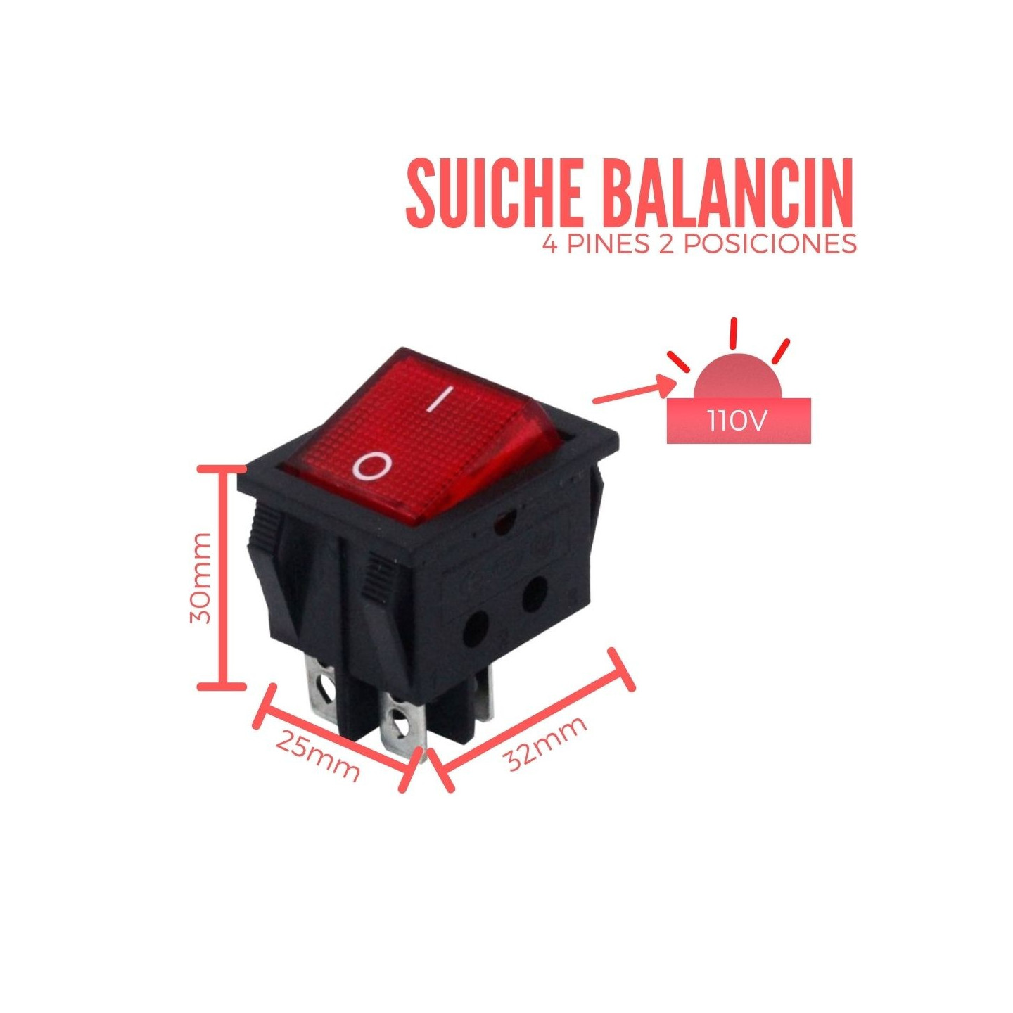 Suiche Balancin Piloto 4 Pines 30A