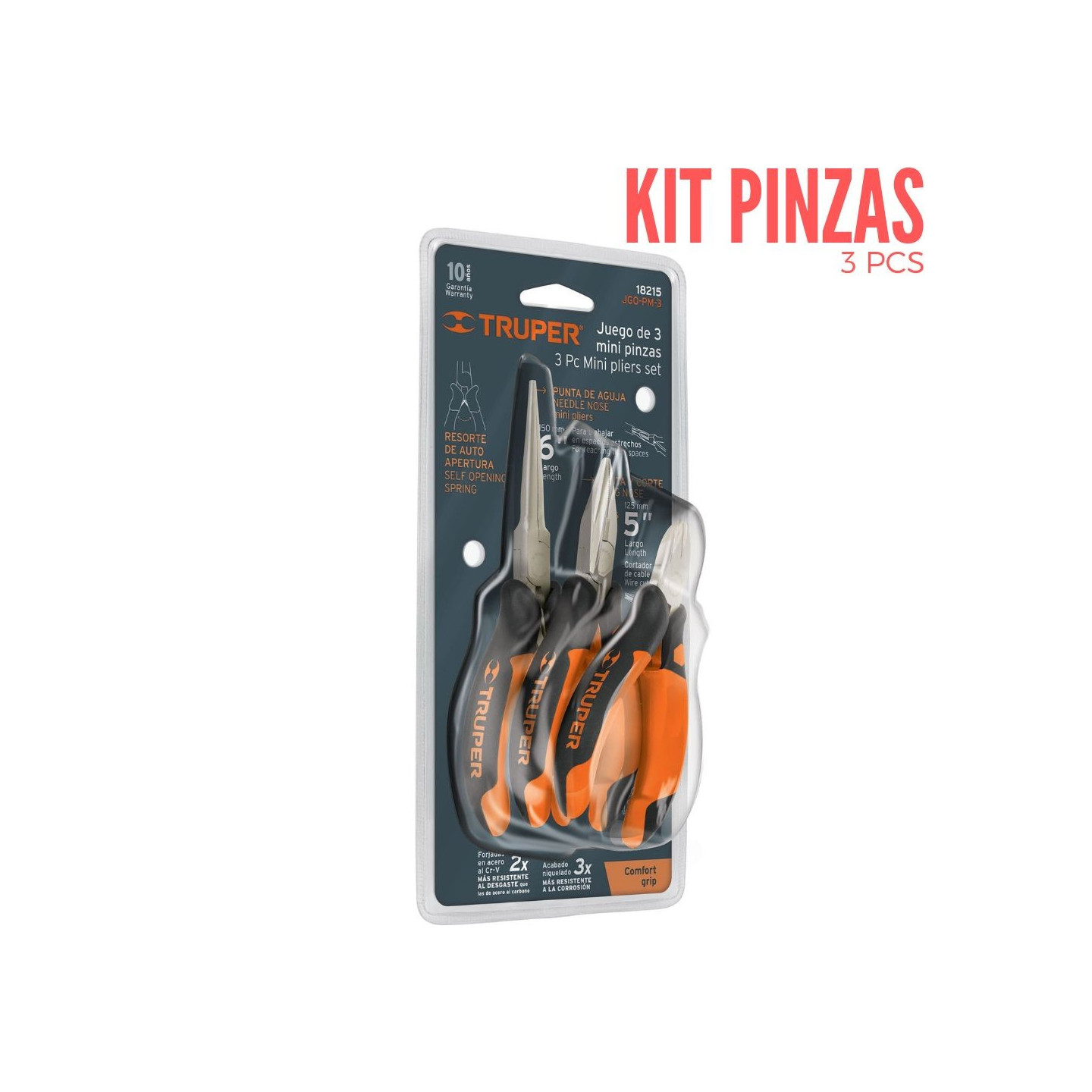 Kit Pinzas Truper 3 Piezas