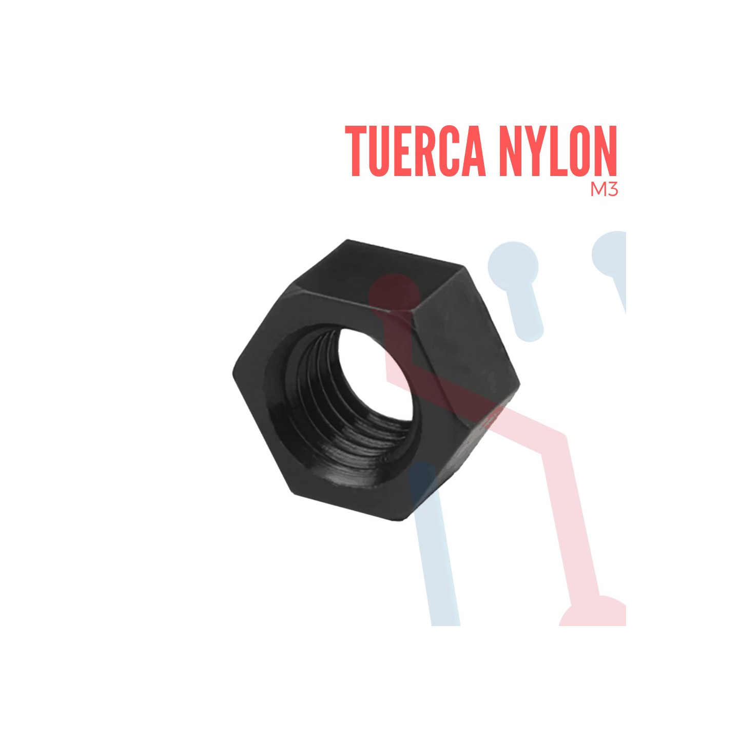 Tuerca Hexagonal de Nylon M3