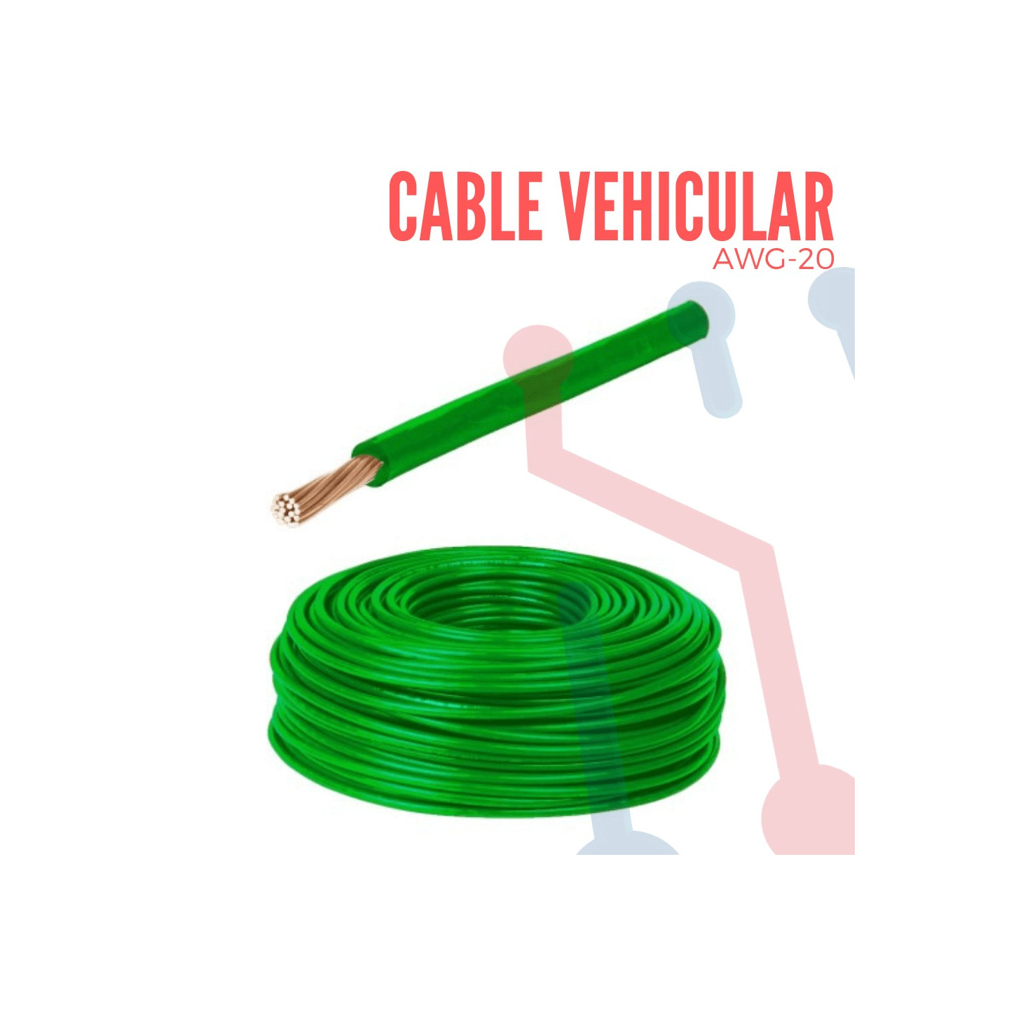 Cable Vehicular AWG 20 Verde X Metro