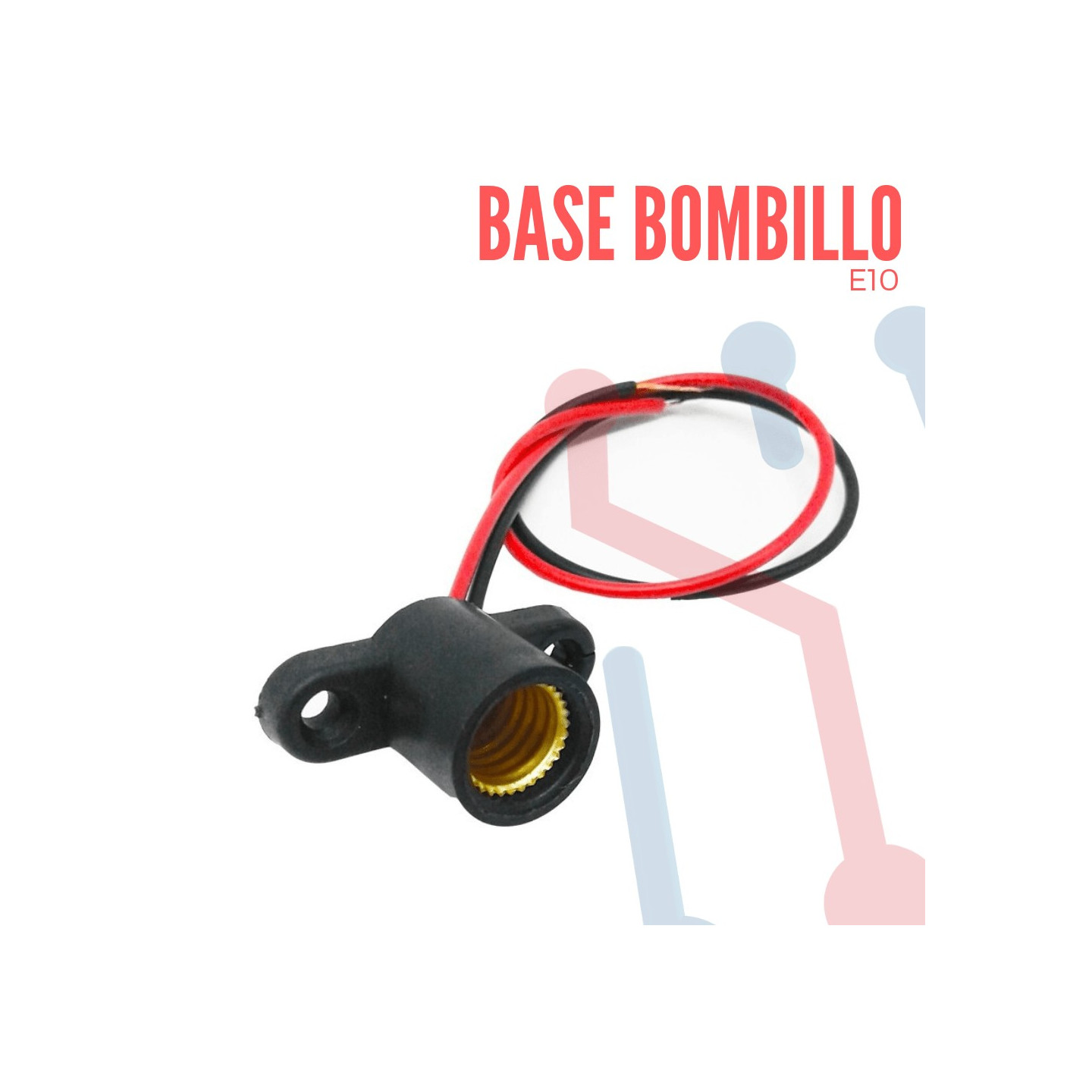 Base para Bombillo E10 12x9.8mm Con Cable