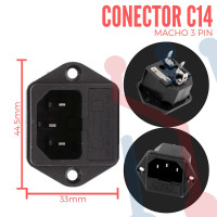 Conector de Cable de Poder y Porta-fusible