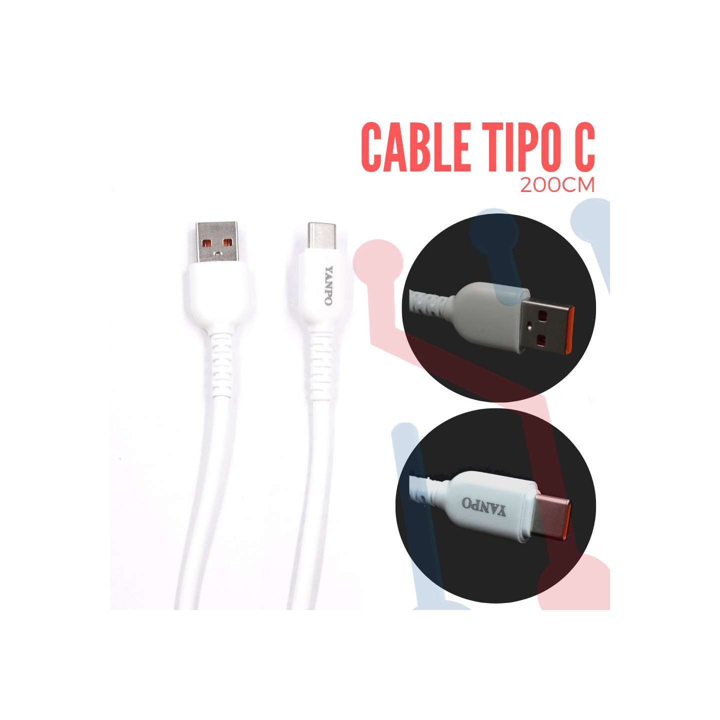 Cable USB A USB Tipo C 2 Metros