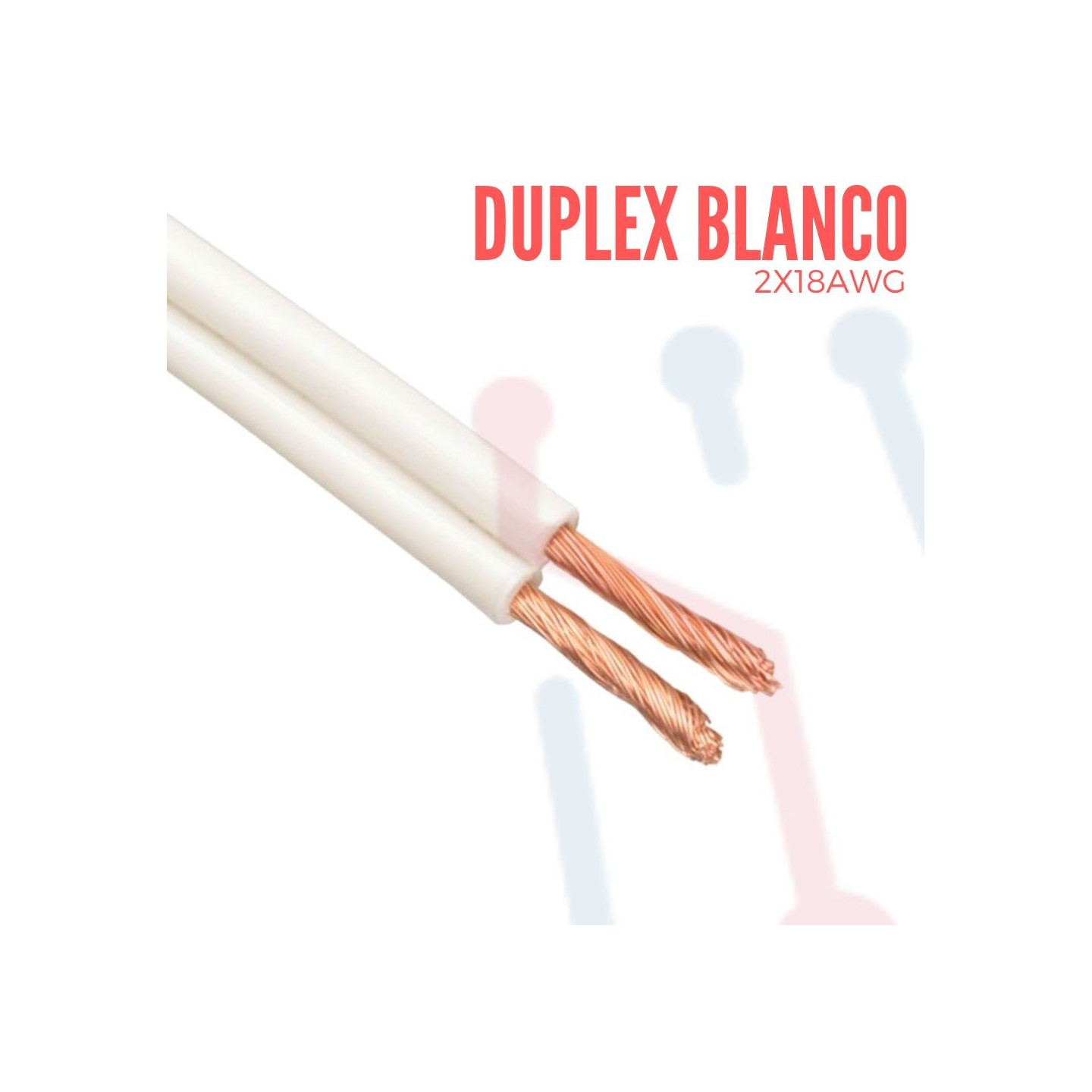 Cable Duplex AWG 2X18 Blanco X Metro