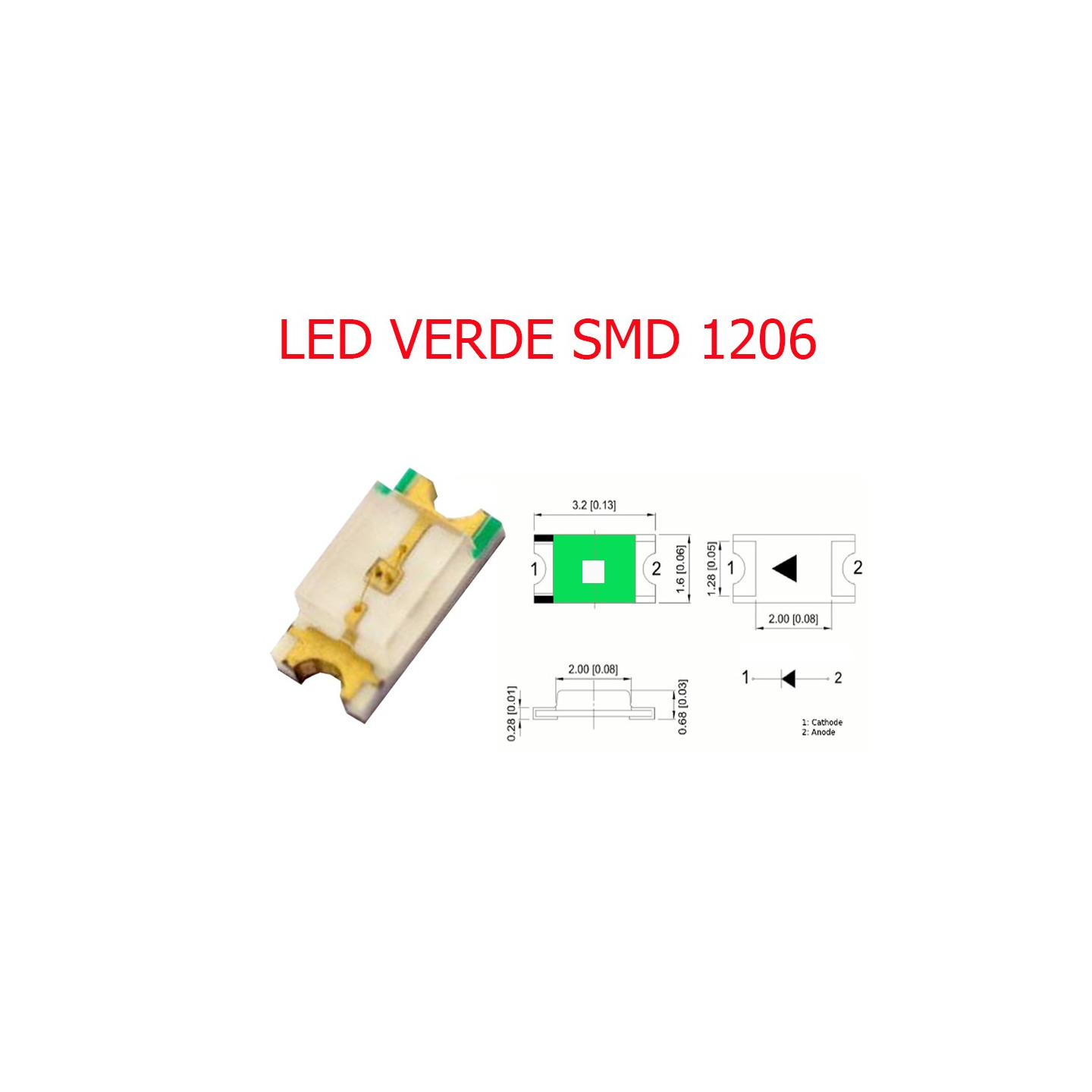 Led Verde SMD 1206