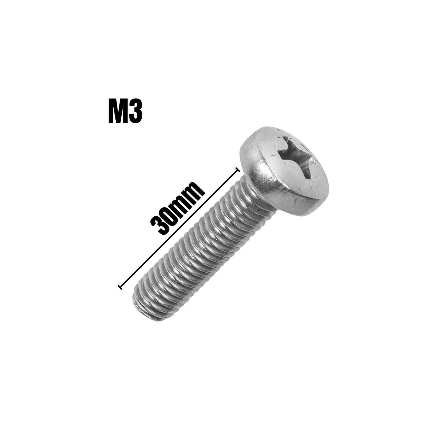 Tornillo M3 30mm (6 Unidades)