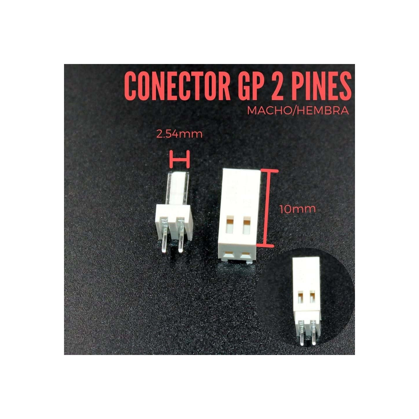 Conector GP 2 Pines (Pareja)