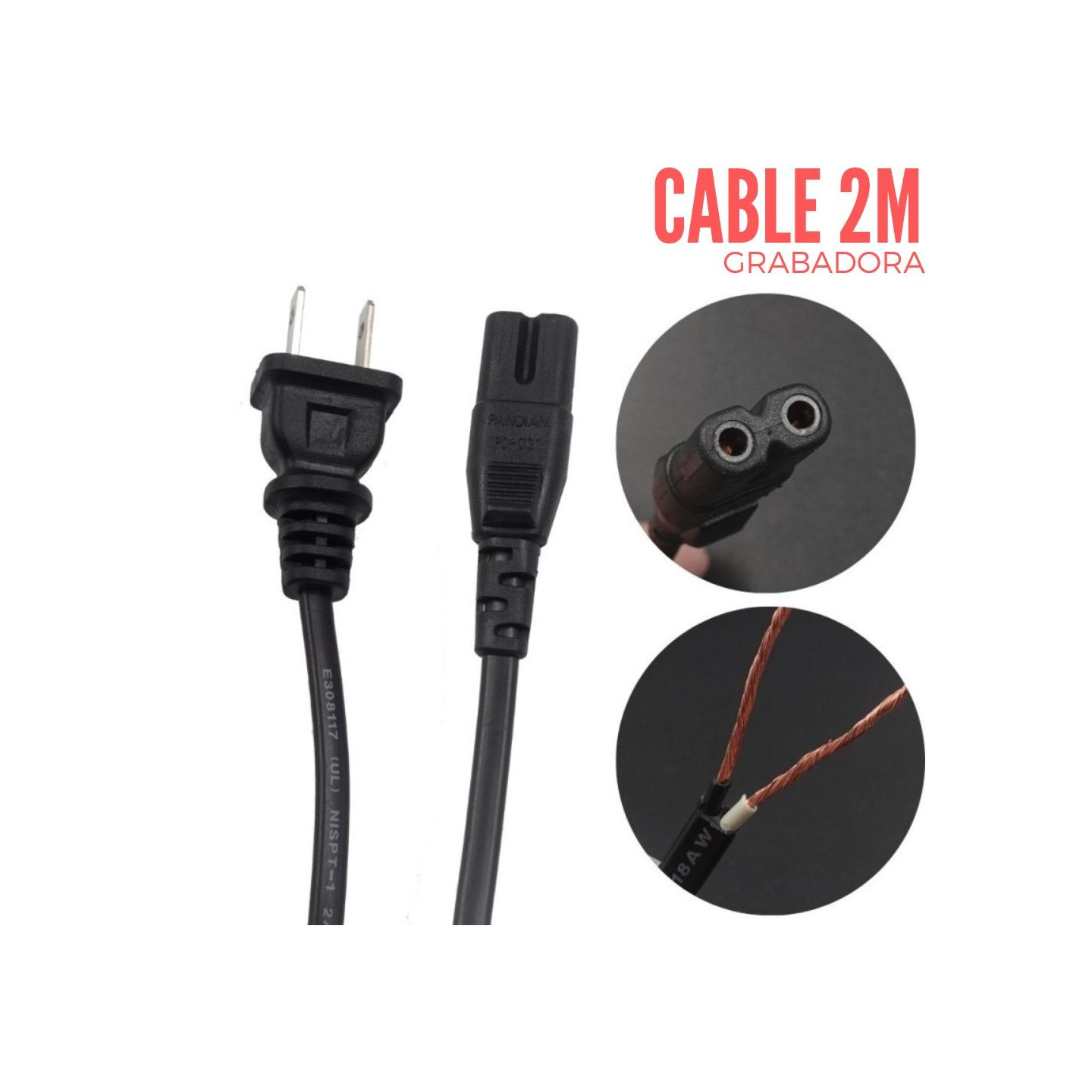 Cable Grabadora 18 AWG (200cm)